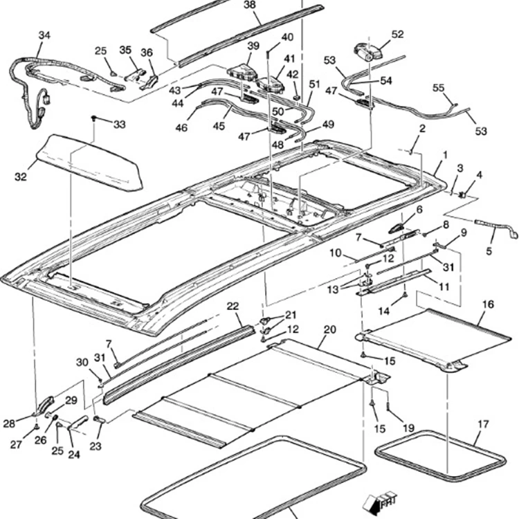 Complete Car Electric Panoramic Sunroof for Cadillac SRX-CE2