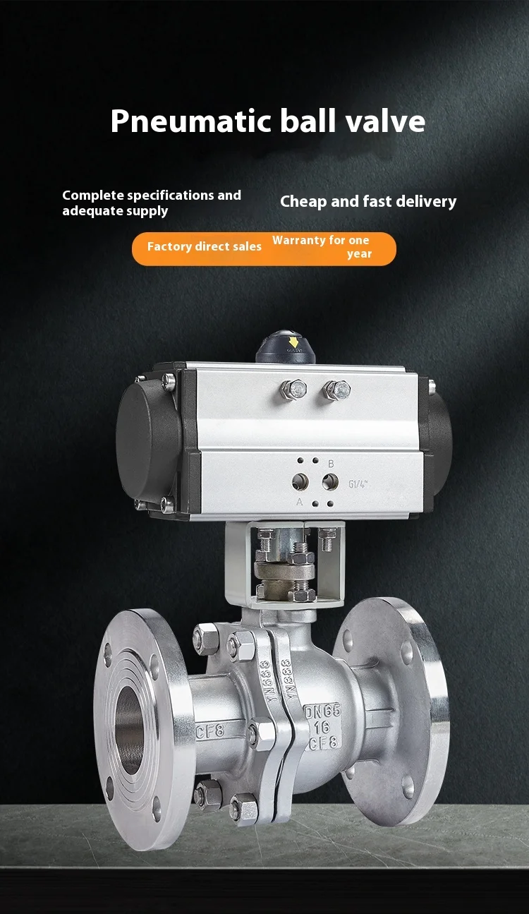 Q641F-16P Pneumatic Ball Valve Stainless Steel Cast High Temperature Steam Flange Explosion ...