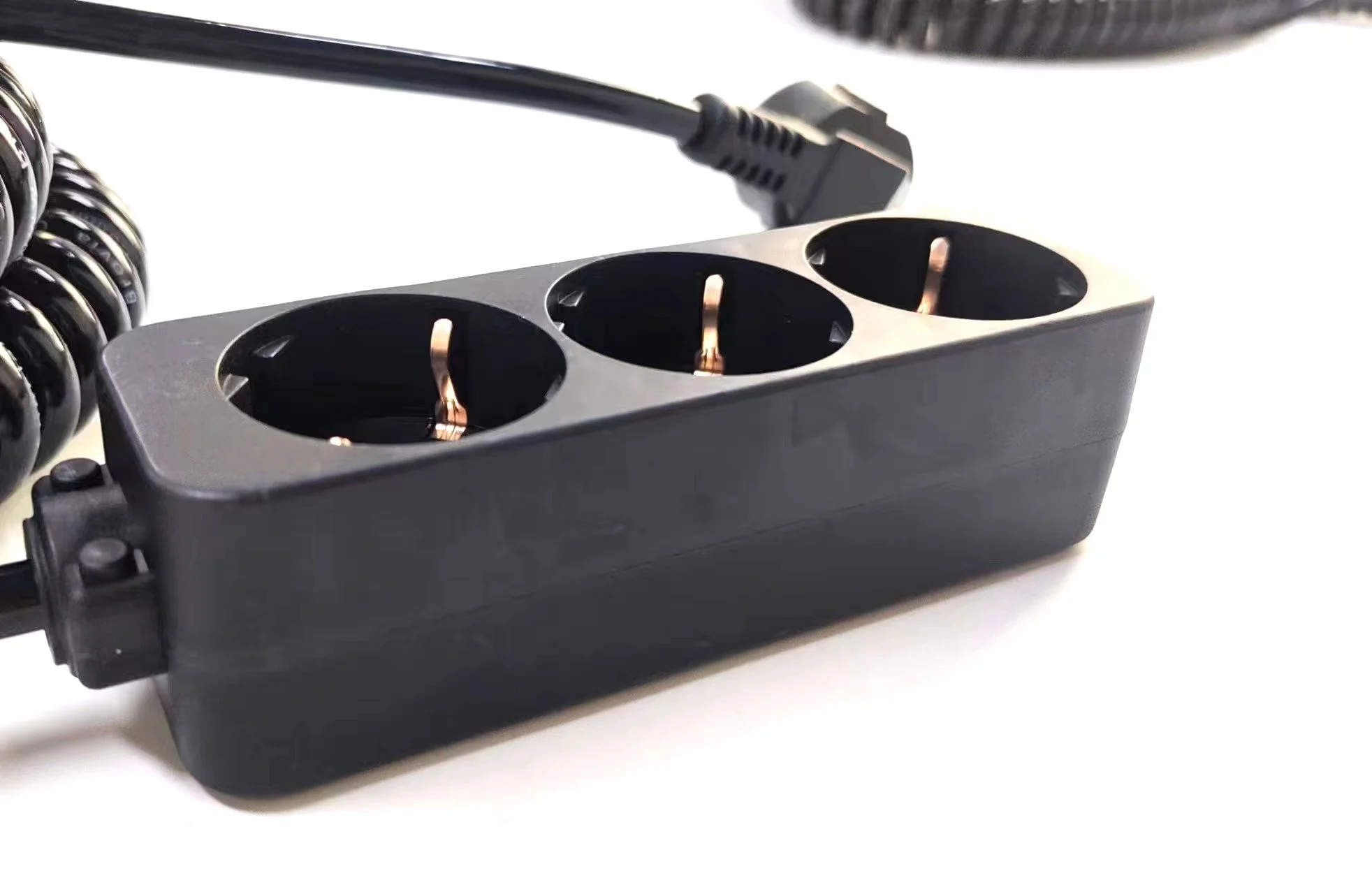 Spiral Coiled Curly Cable Cord 2 Pin Schuko Eu Plug With Power Strip ...