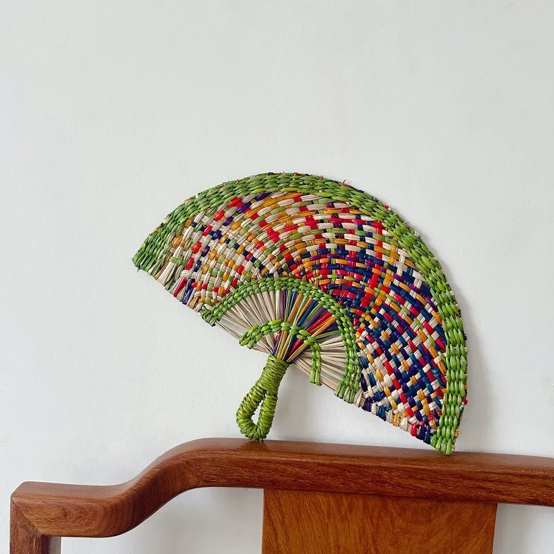 W8291 Seaweed Weaving Fan Nordic Hand Woven Africans Elements Fans ...