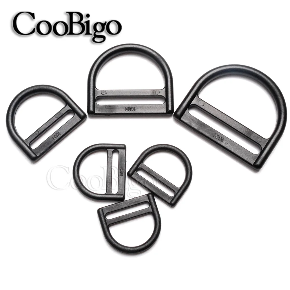 100pcs Plastic D-ring Slider Adjustable Buckle 20mm 25mm 32mm 38mm For Backpack Strap Luggage ...