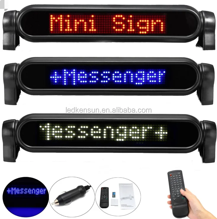 LED Car Sign Scrolling Message Display Screen Car Voltage 12V Remote ...