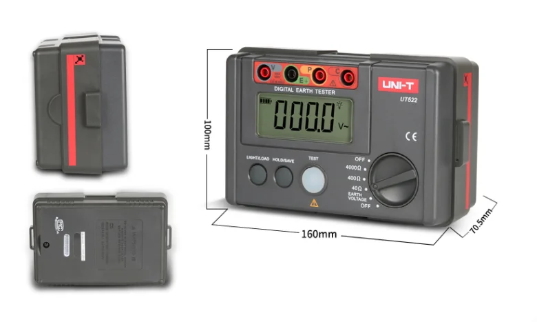 UNI-T UT522 Grounding Resistance Tester - Digital Earth Resistance Tester