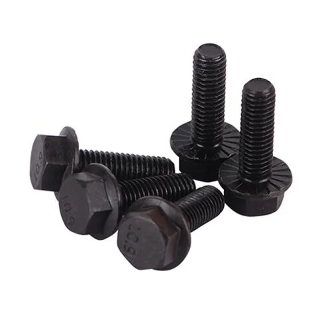Din6921 Flange Bolt Factory Produces Carbon Steel Black High-strength 4 ...