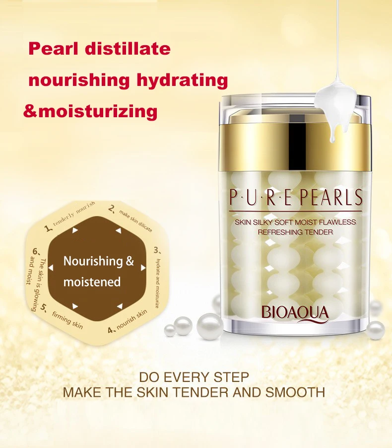 Bioaqua Pearl Whitening Moisturizing Brighten Cream Skin Care Anti Wrinkle Anti Aging Day Creams ...
