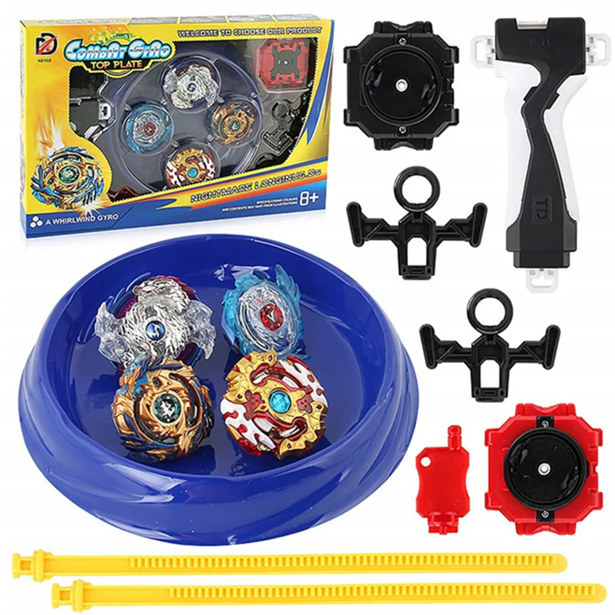 Spinning Top Toy Sets Diy Gyro With Battle Plate And Metal Booster ...