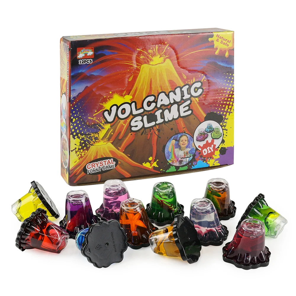 Novelty Toy Transparent Crystal Volcano Slime With Plastic Shark - Buy ...