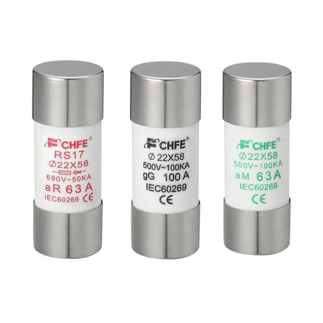 22X58 Porcelain Cartridge Fuse 690V 100A 100kA Breaking Capacity IEC ...
