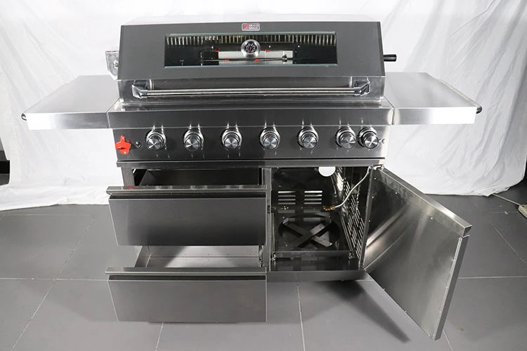 6 Burner Portable Garden Kitchen Grill Machine Electric Motor Spit ...