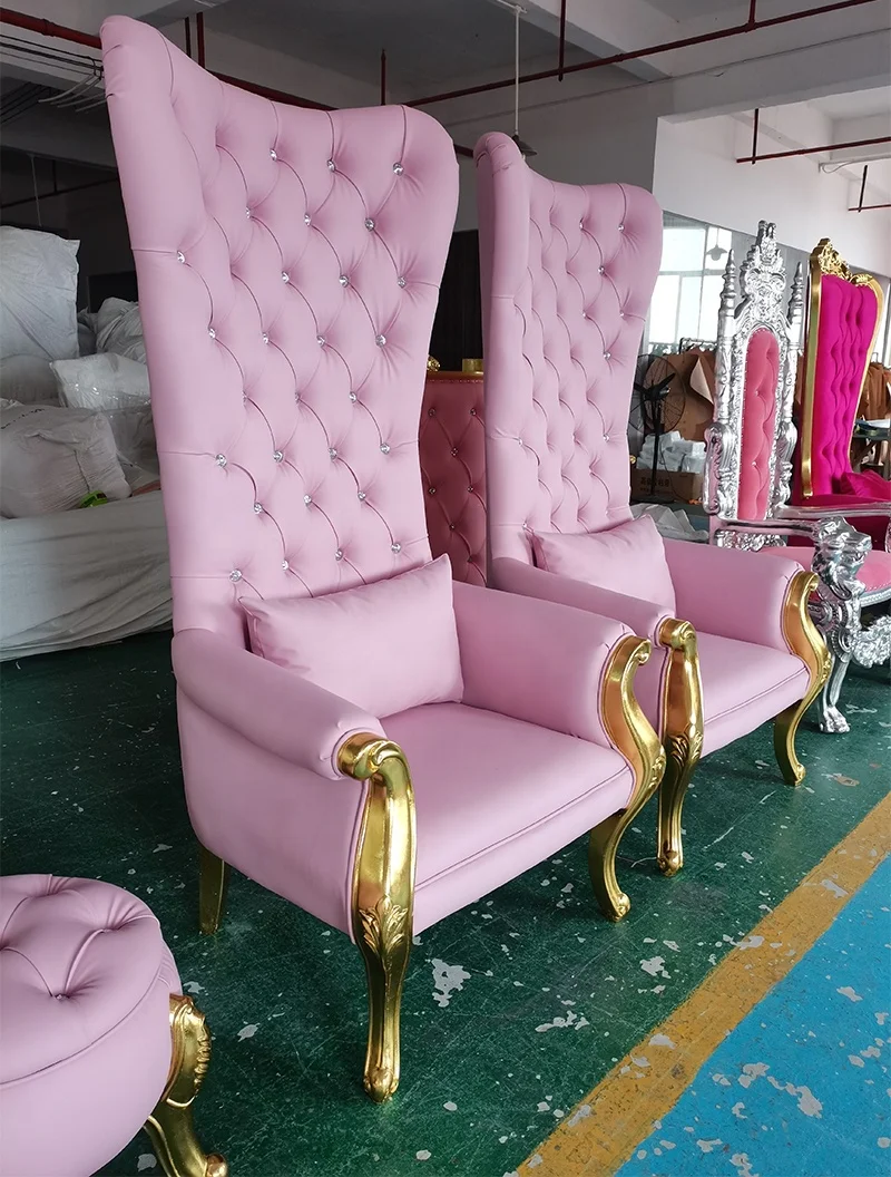 Pink Foot Spa Pedicure Chair With High Back Throne Chair For Salon Shop ...