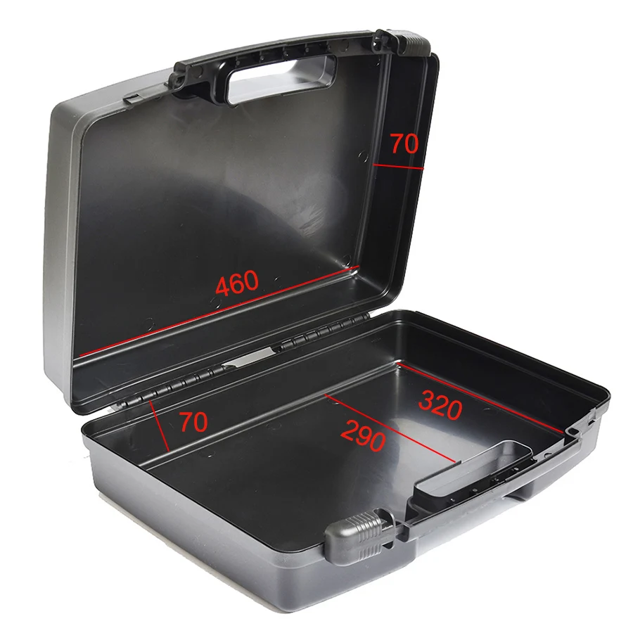 Heavy Duty Carrying Case - Black Box Hard Plastic Tool Storage