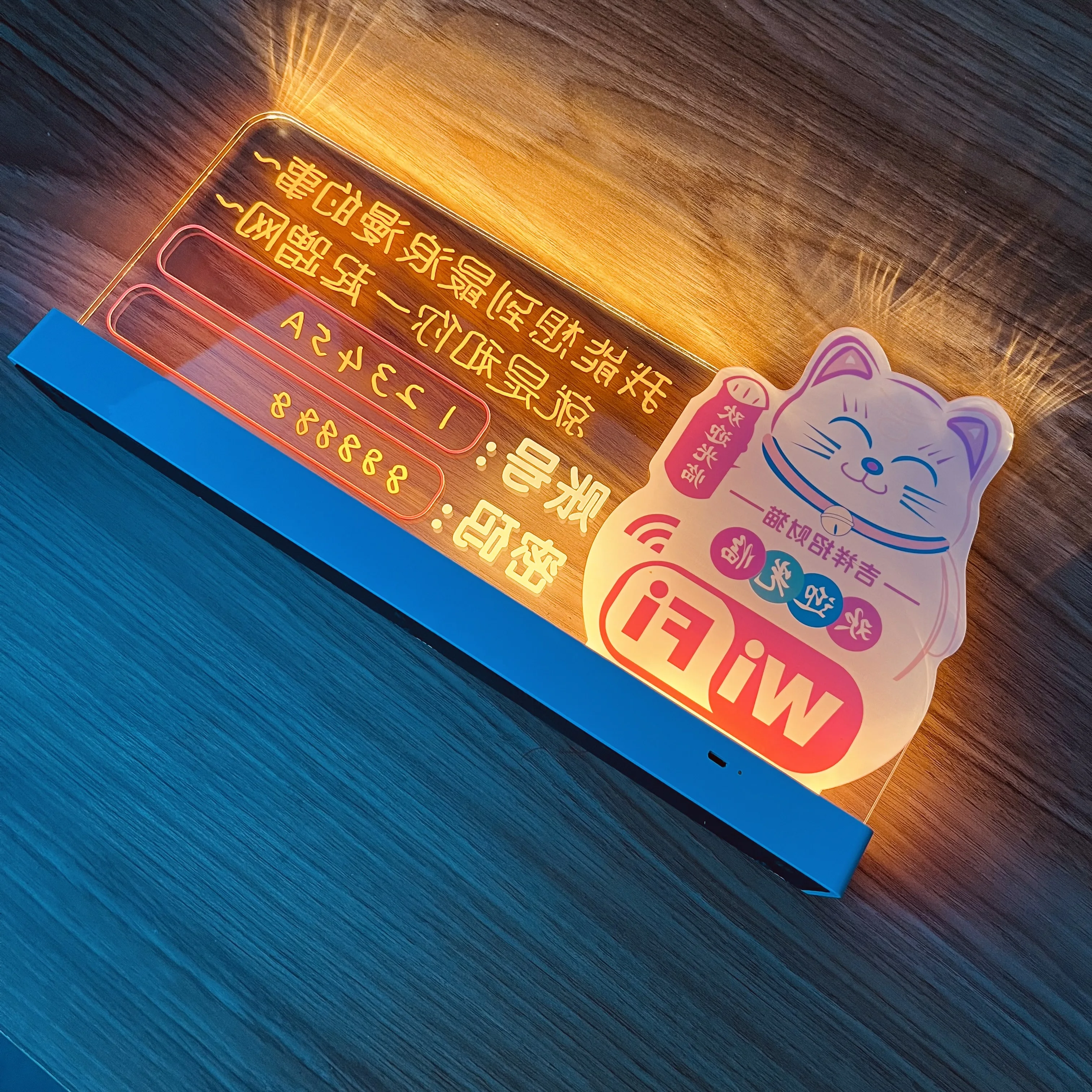 A4 Size DIY Rewritable Blank Acrylic LED Illuminated Message Board ...