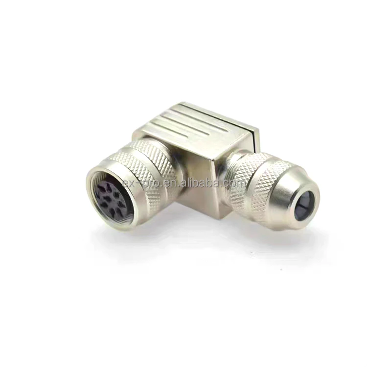 M12 Connector IP67 90 Degree Female Right Angled Panel 8 Pin 90 Degree ...