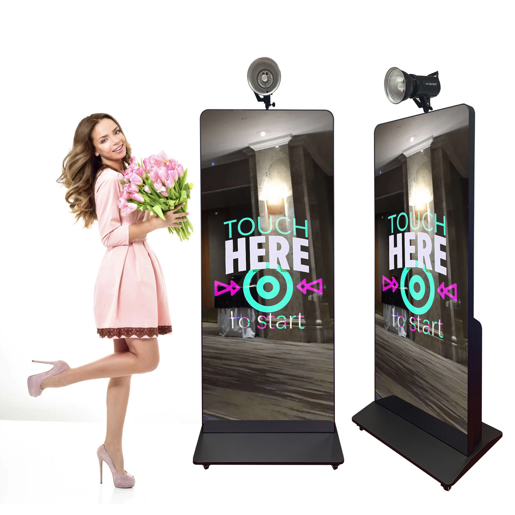 Magic Mirror Photobooth 76" Selfie Photo Booth with 49" LCD Touch ...