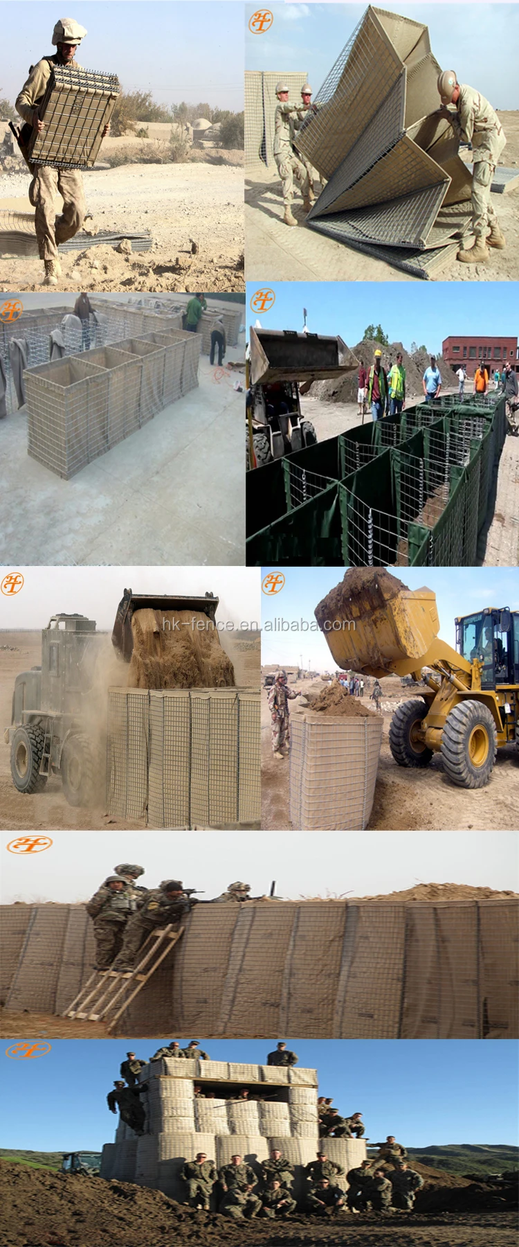 Military Defence Sand Wall Hesco Bastion Hot Dipped Galvanized Wire ...