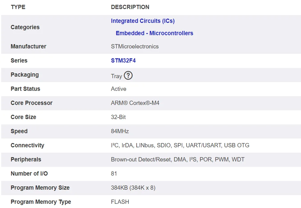 Arm Cor-tex-m4 Stm32f4 Microcontroller Ic Mcu 32bit 384kb Flash 100bga ...