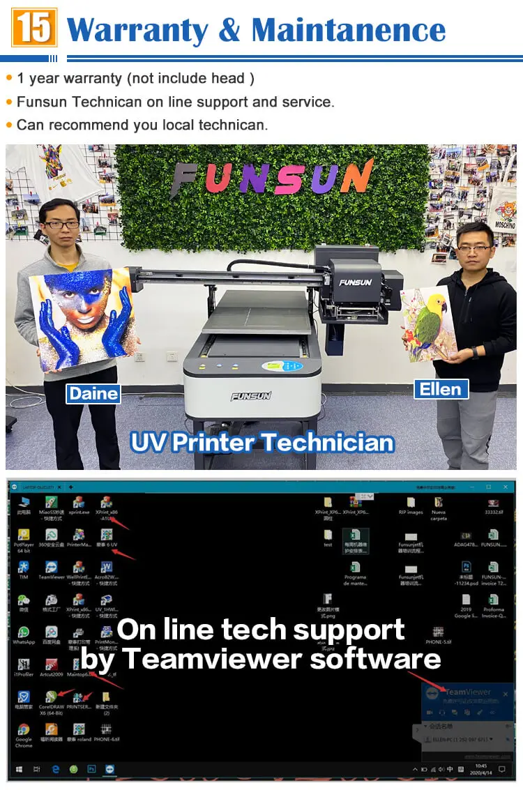 Funsun All Size Uv Led Flatbed Printer 60*90cm 1440dpi Phone Case Metal ...