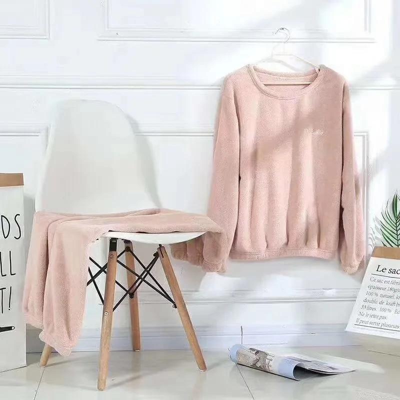 Wholesale Winter&spring Cashmere Pajamas Fleece Women Long Sleeves ...