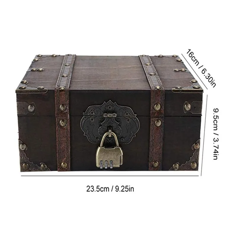 Wooden Boxes With Lock - Pirate Treasure Chest with Iron Code Lock ...
