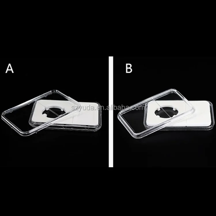 Rectangular Plastic Souvenir Coin Capsules Display Holder Box Clear ...