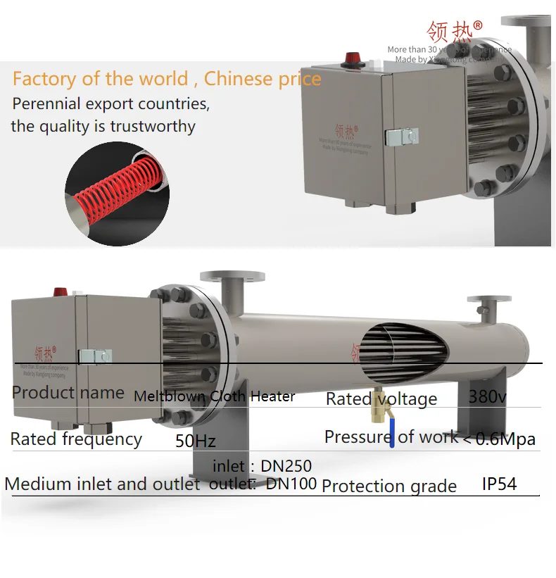 Compressed Air Inline Heater for Nonwoven Meltblown Cloth