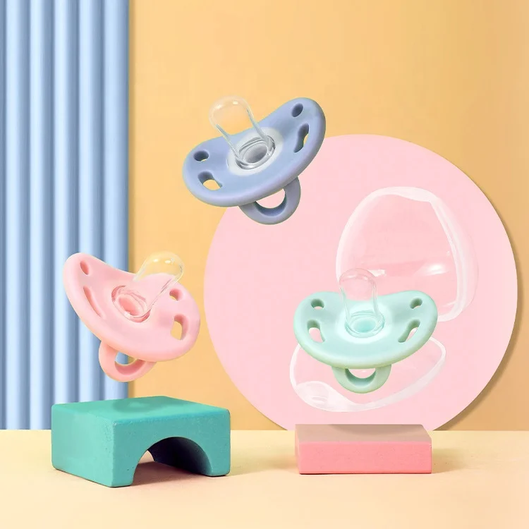 Bpa Free Silicone Baby Dummy Pacifier 0-6 Months Soother With Medium ...