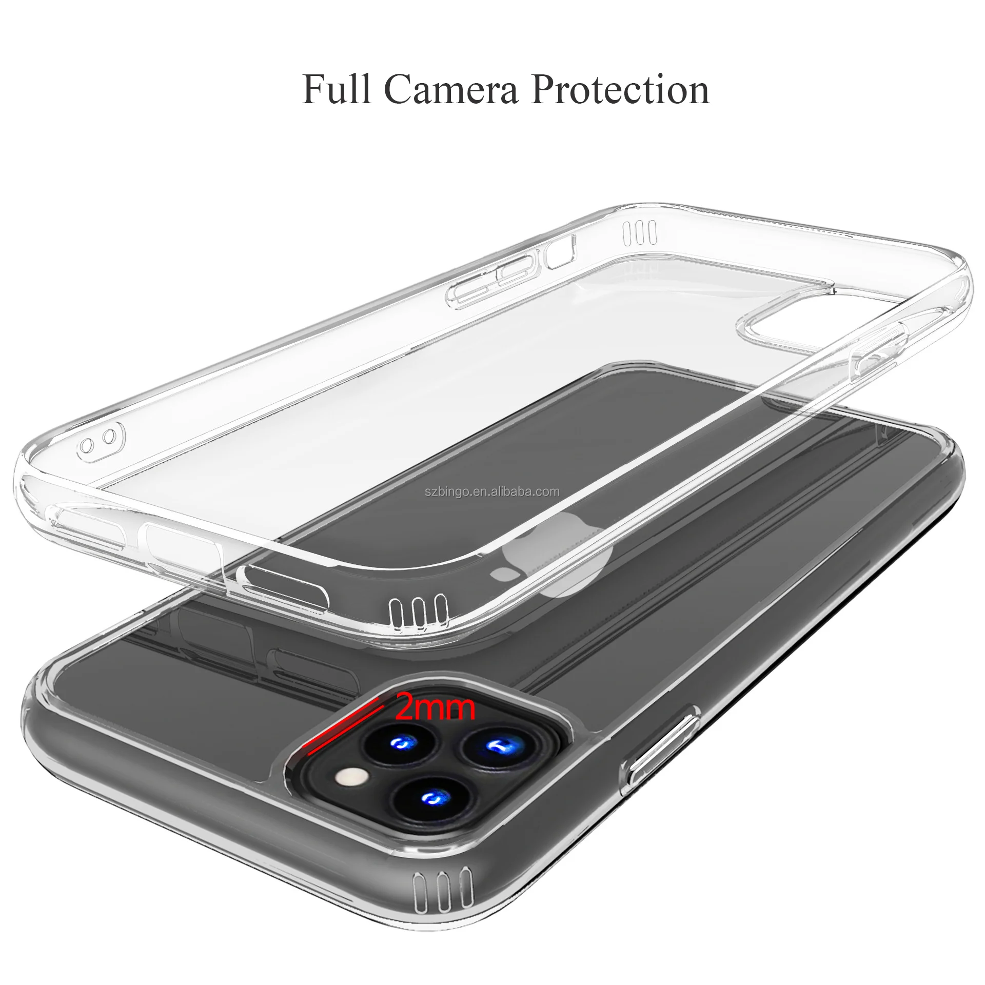 2021 New Transparent Toughened Glass Phone Case For Iphone11/12 Clear ...