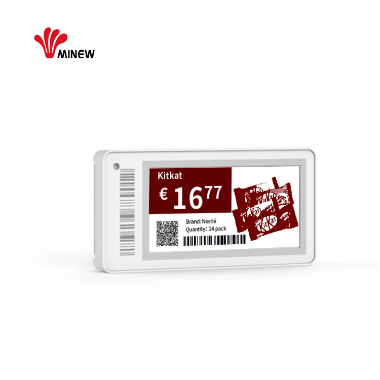 Minew Bluetooth Smart 2.9 Inch Slim Supermarket Ad 3 Colors Electronic ...