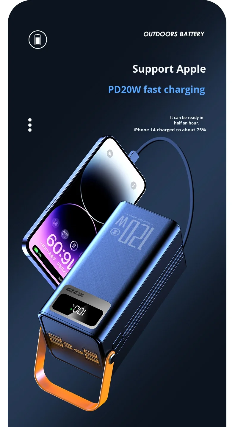 60000mah Power Bank - Super Fast Charging for Outdoor Camping