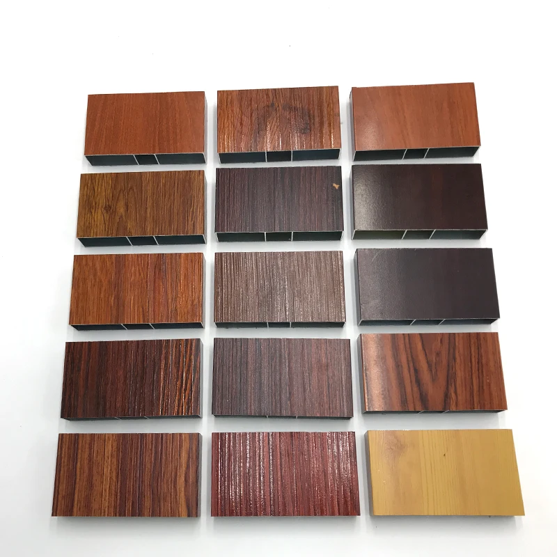 Foshan Aluminum Powder Coat Wood Grain Finish Profiles