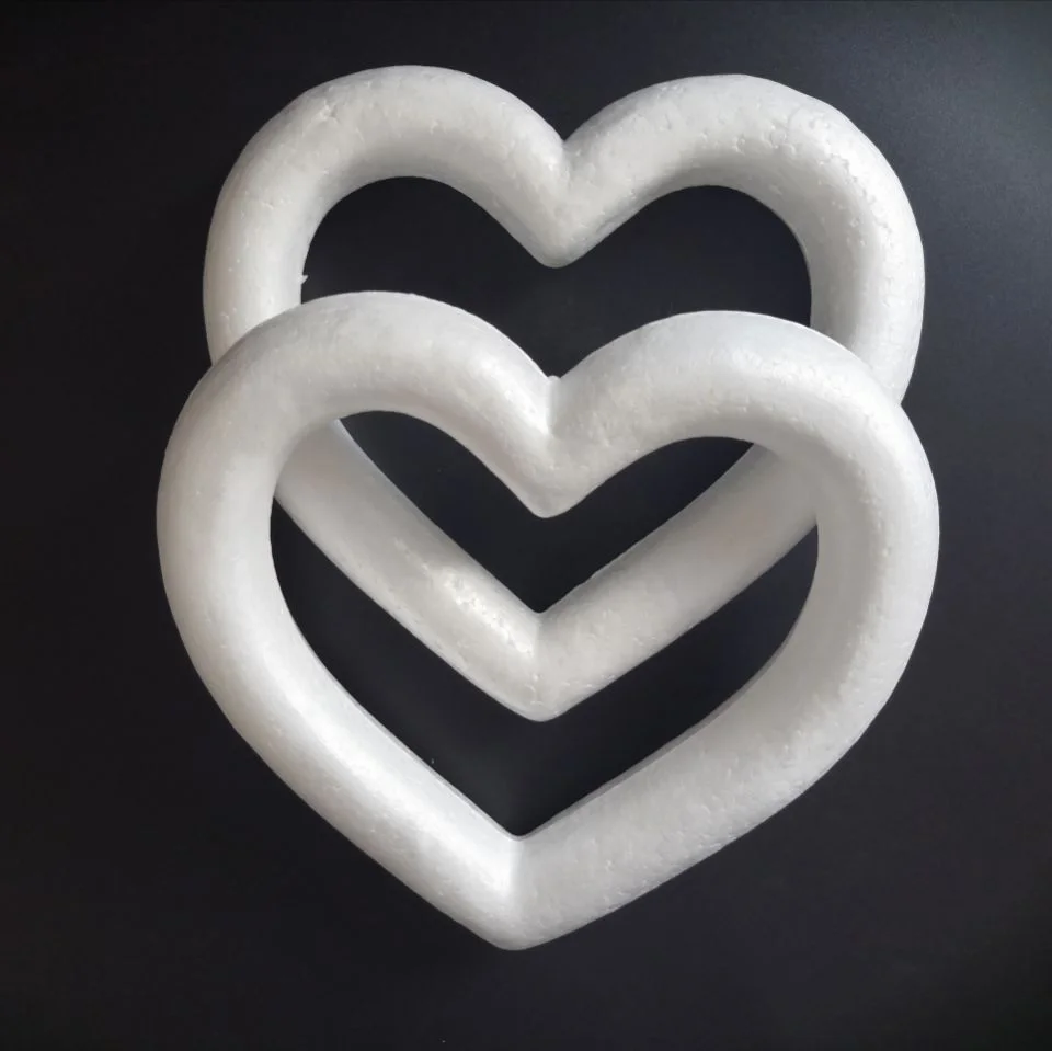 White Foam Double Heart Modelling Polystyrene Styrofoam Heart Wreath