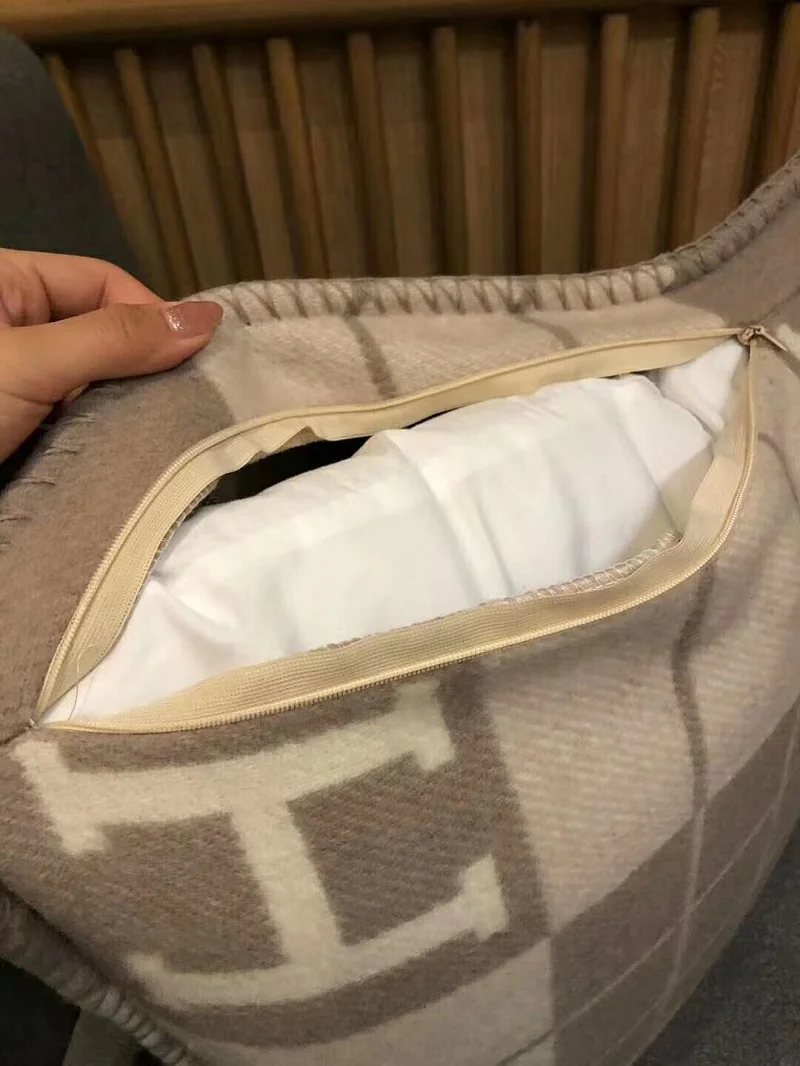 Nordic H Letter Cushion Pillow Cover Modern Geometric Square Woven ...