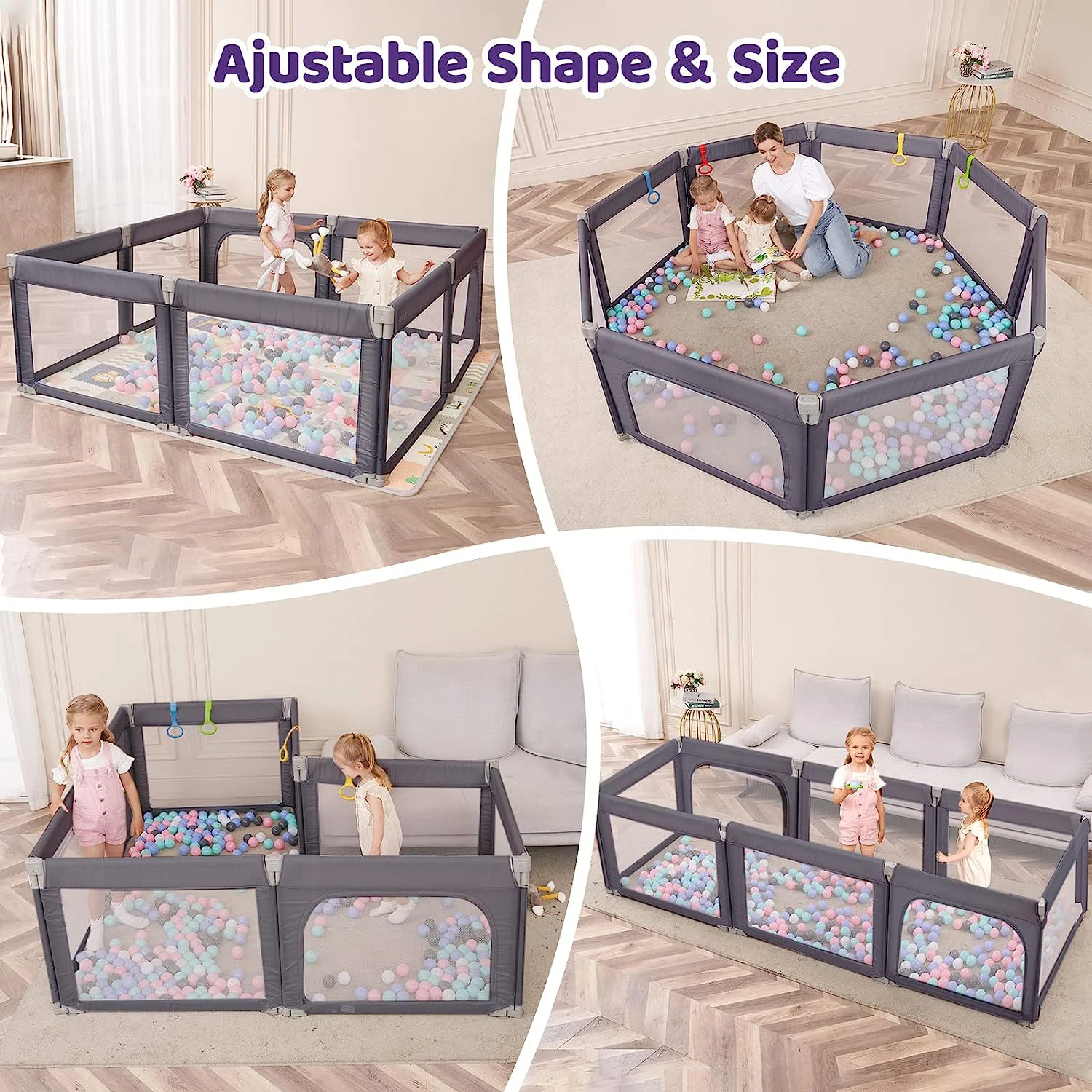 Indoor Baby Folding Fence Play Ground Safety Fence Removable Baby Fence ...