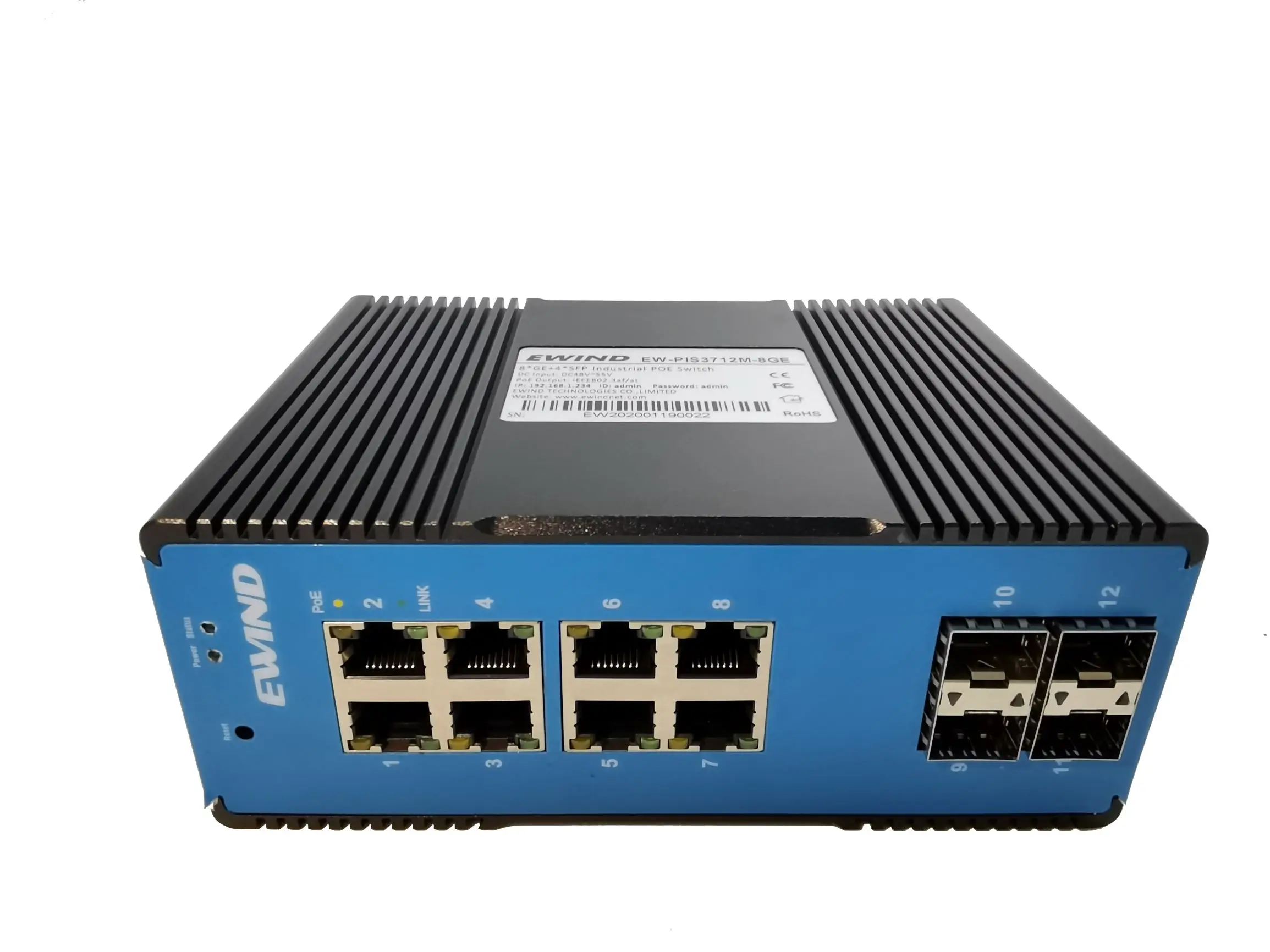 Intelligent 1000m Ew-pis3712m-8ge Gigabit 8 Port And 4 Uplink Poe ...
