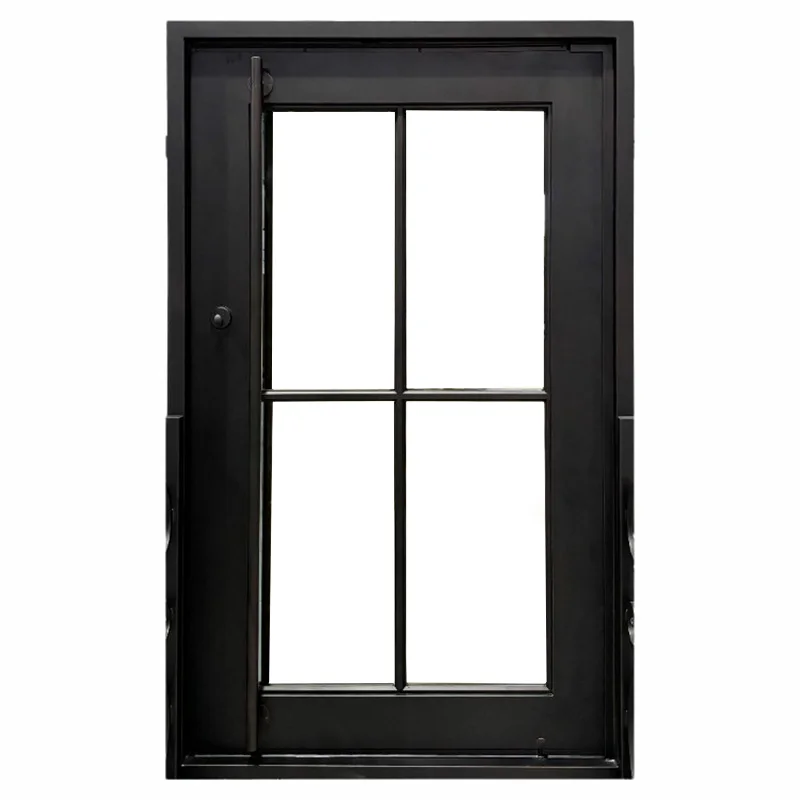 Customized Waterproof Wrought Iron Swing Door with Window Grilles - ODM