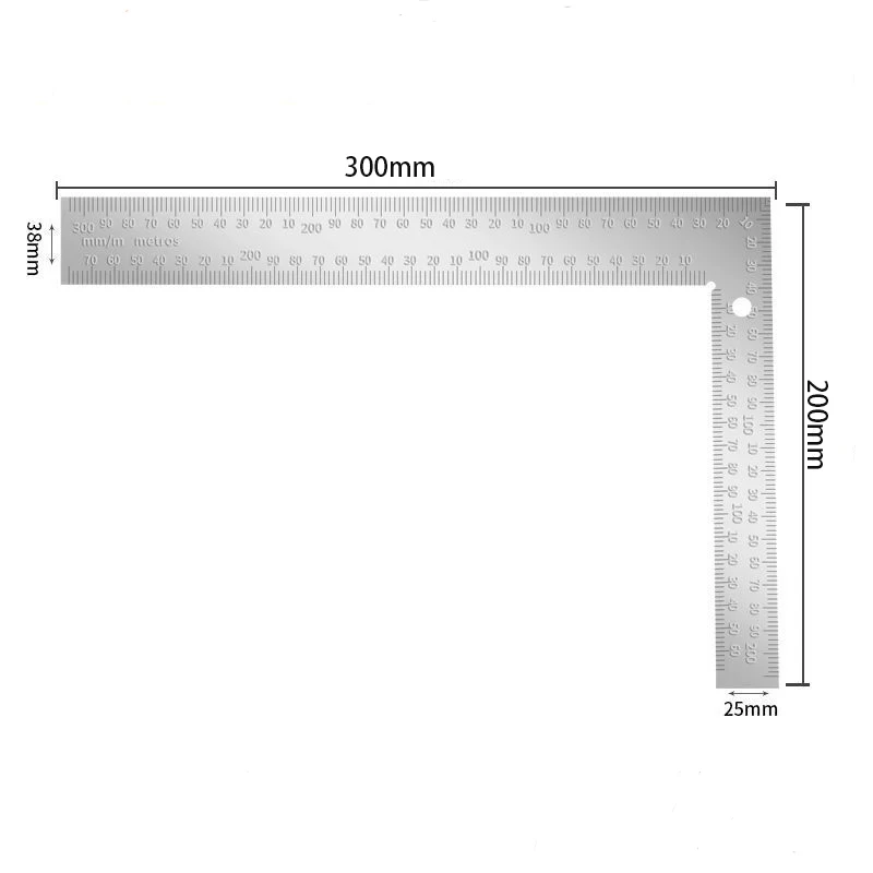 Engineering 90 Degree L-shape Square Ruler Iron Try square Measuring ...