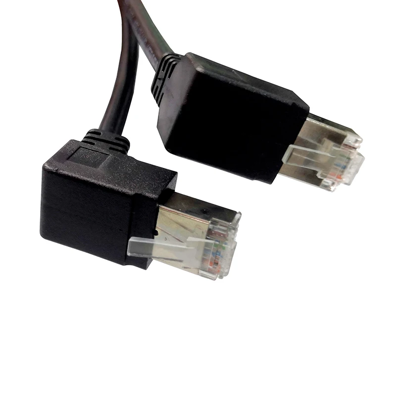 Right Angle Cat 6 Cable Rj45 Ethernet Patch Cords Straight To Ra Down ...