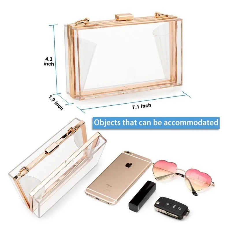Fashion Portable Cylinder Transparent Clear Acrylic Women Purse Clutch ...