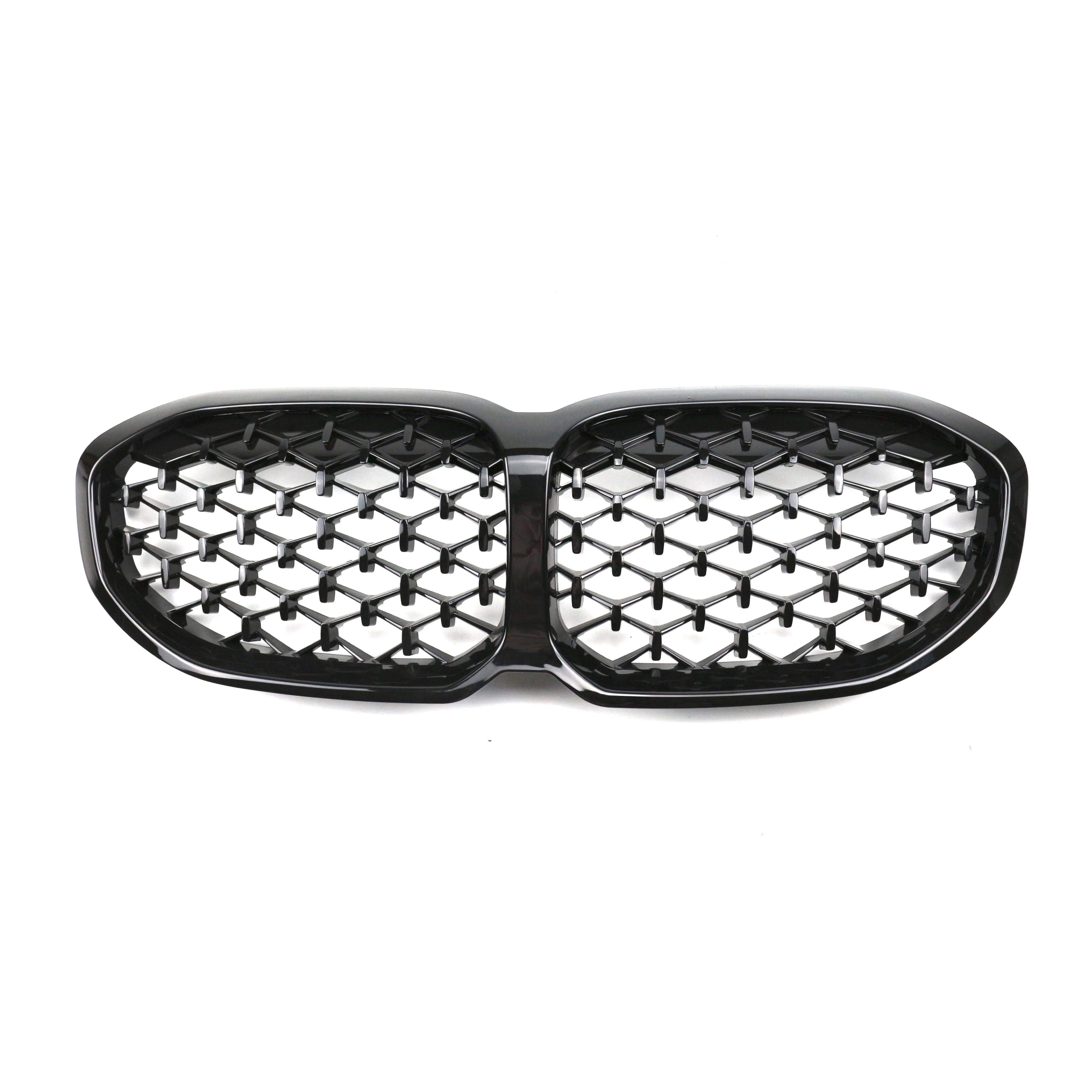 Car Front Grille Accessories Diamond Gloss Black Front Bumper Mesh ...