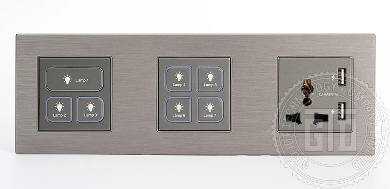 220v Ac Rs485 Reset Push Button Gray Color Aluminum Brushed Material 3 ...