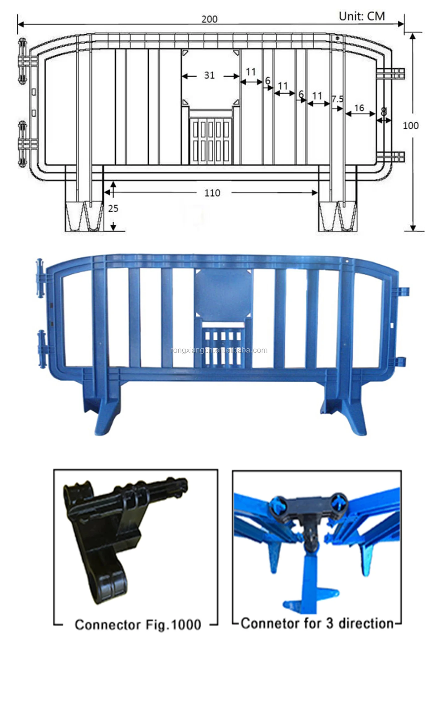 Plastic Expandable Barrier/gate Black & Yellow - On Wheels (100mm X ...