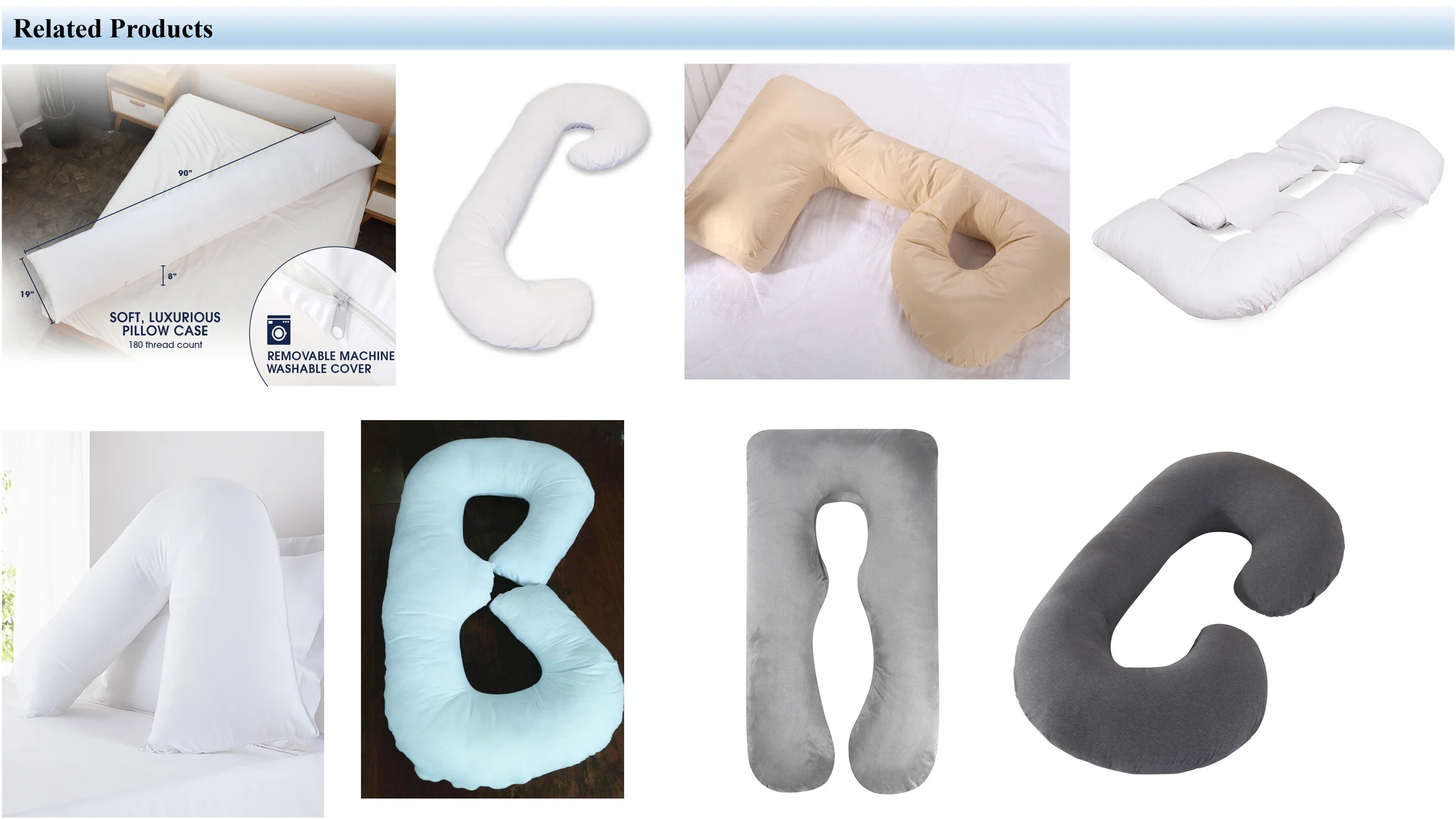 Premium Shredded Memory Foam Crumb Filling Bamboo Pregnancy Pillow With ...