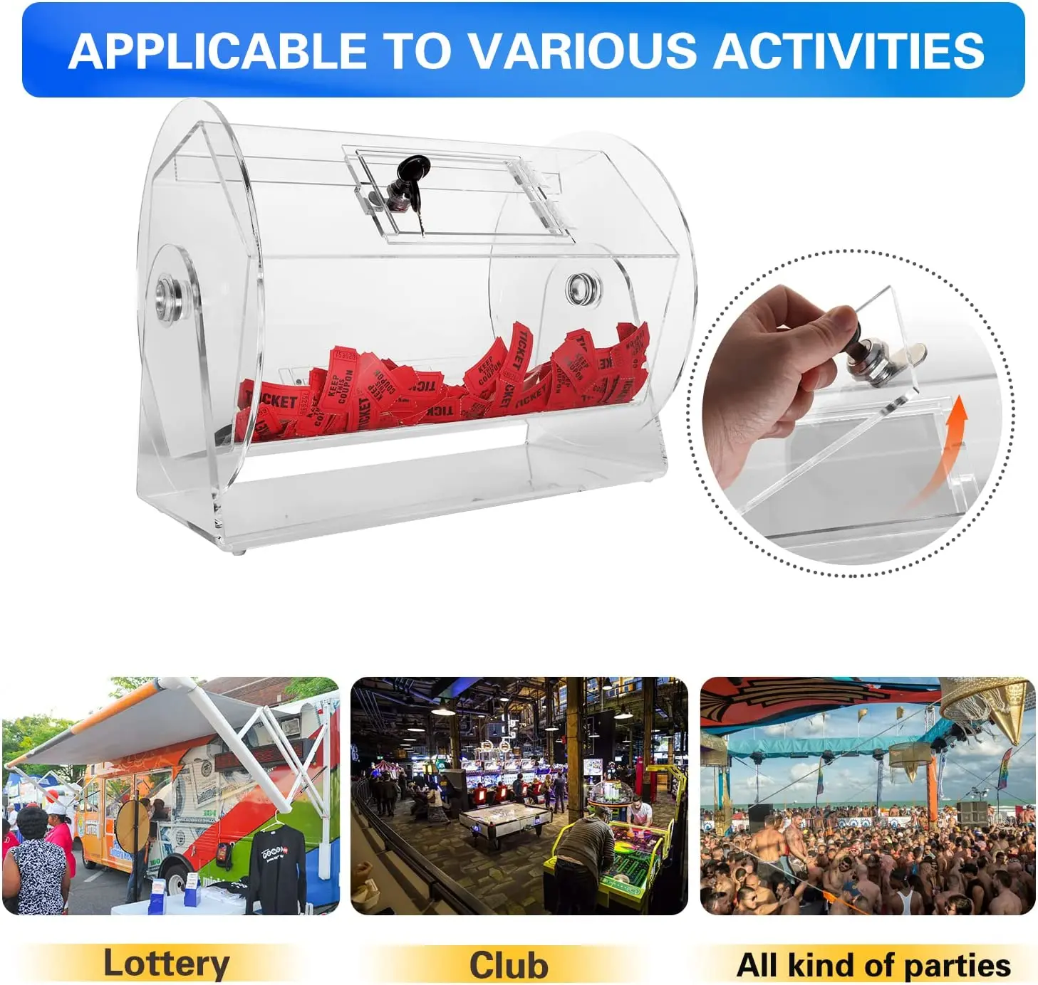 Acrylic Lottery Draw Box - Clear, Modern, and Customizable