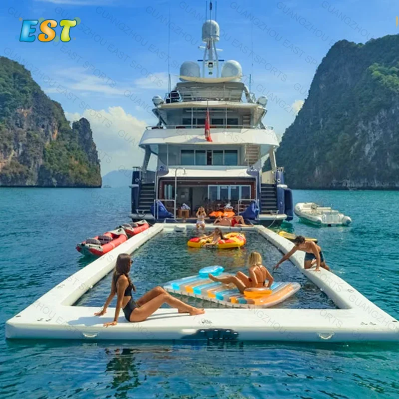Inflatable Floating Swimming Pool with Net for Boats/Yachts - Perfect ...
