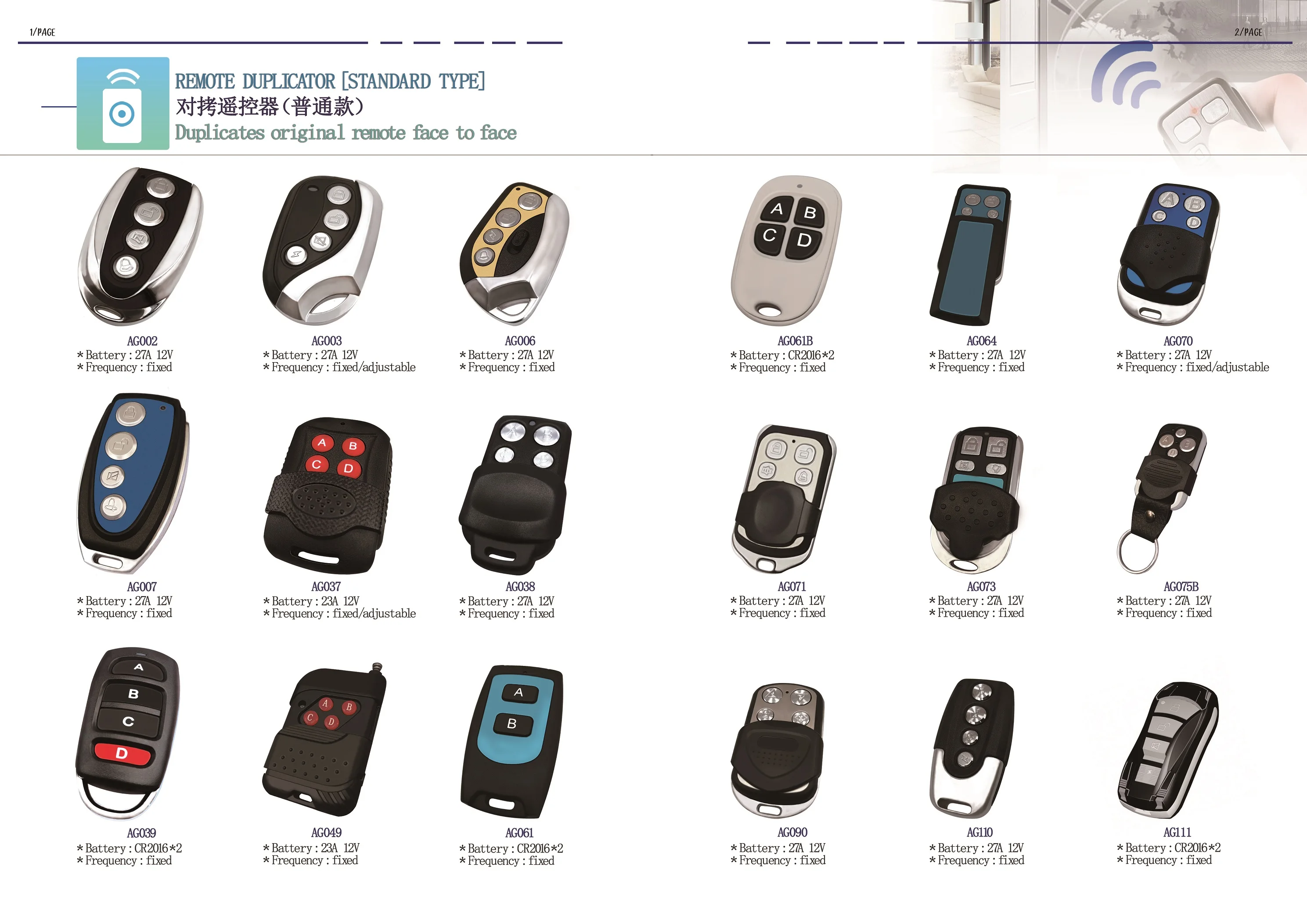 4 Channel 433mhz Learning Code Gate Remote Control for Garage Door ...