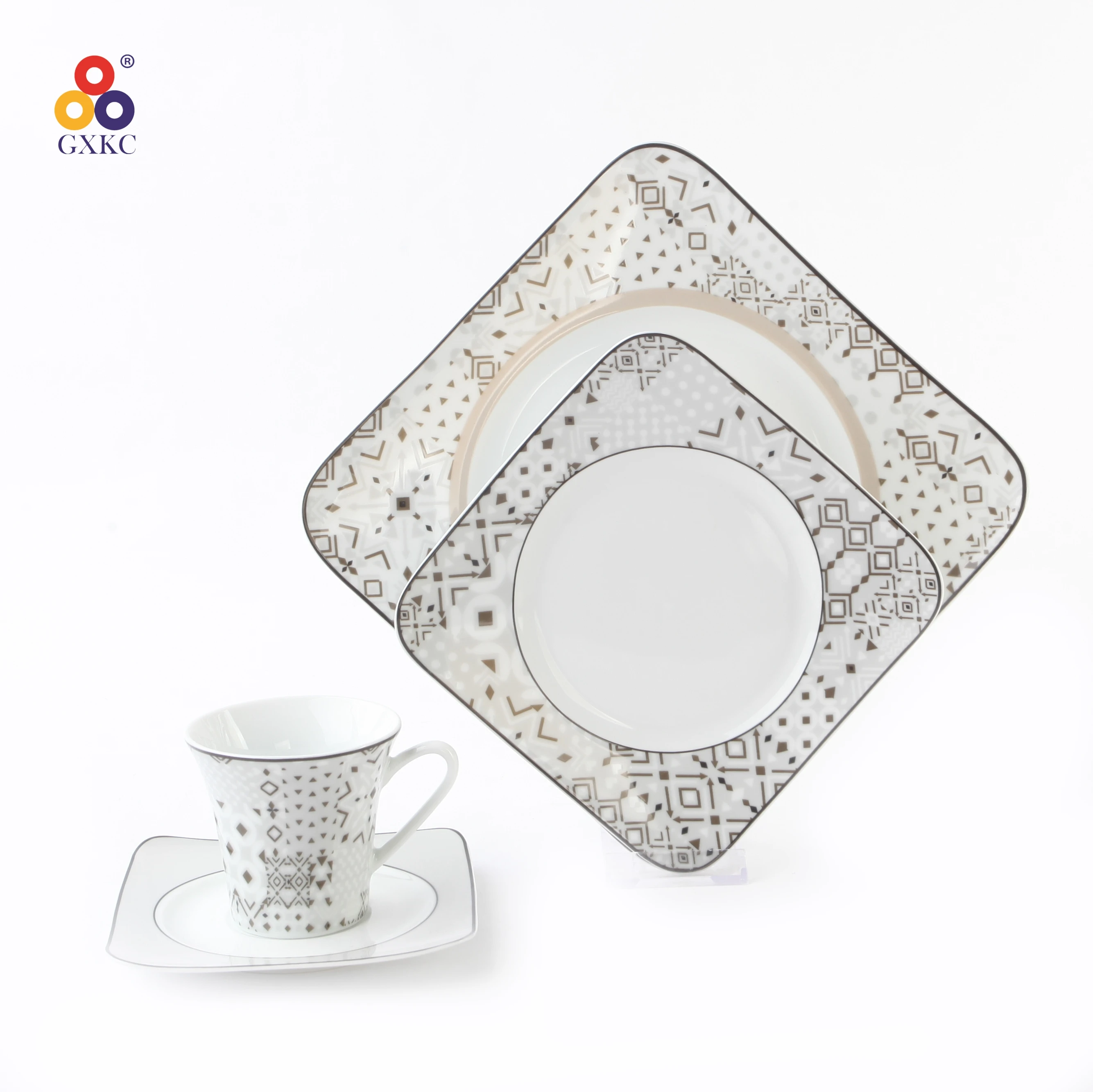 square Shape New Design Ceramic Cup Porcelain Tea Set With Saucer ...