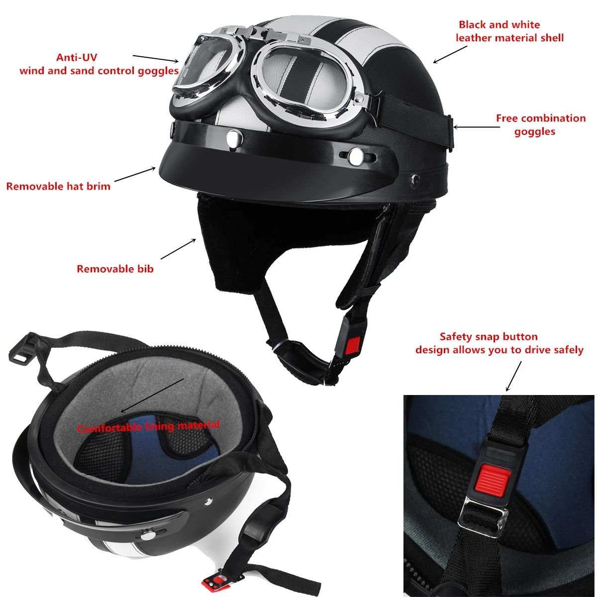 Motorcycle Half Face Helmet Thh Motorcycle Helmets Electric Bicycle Led ...