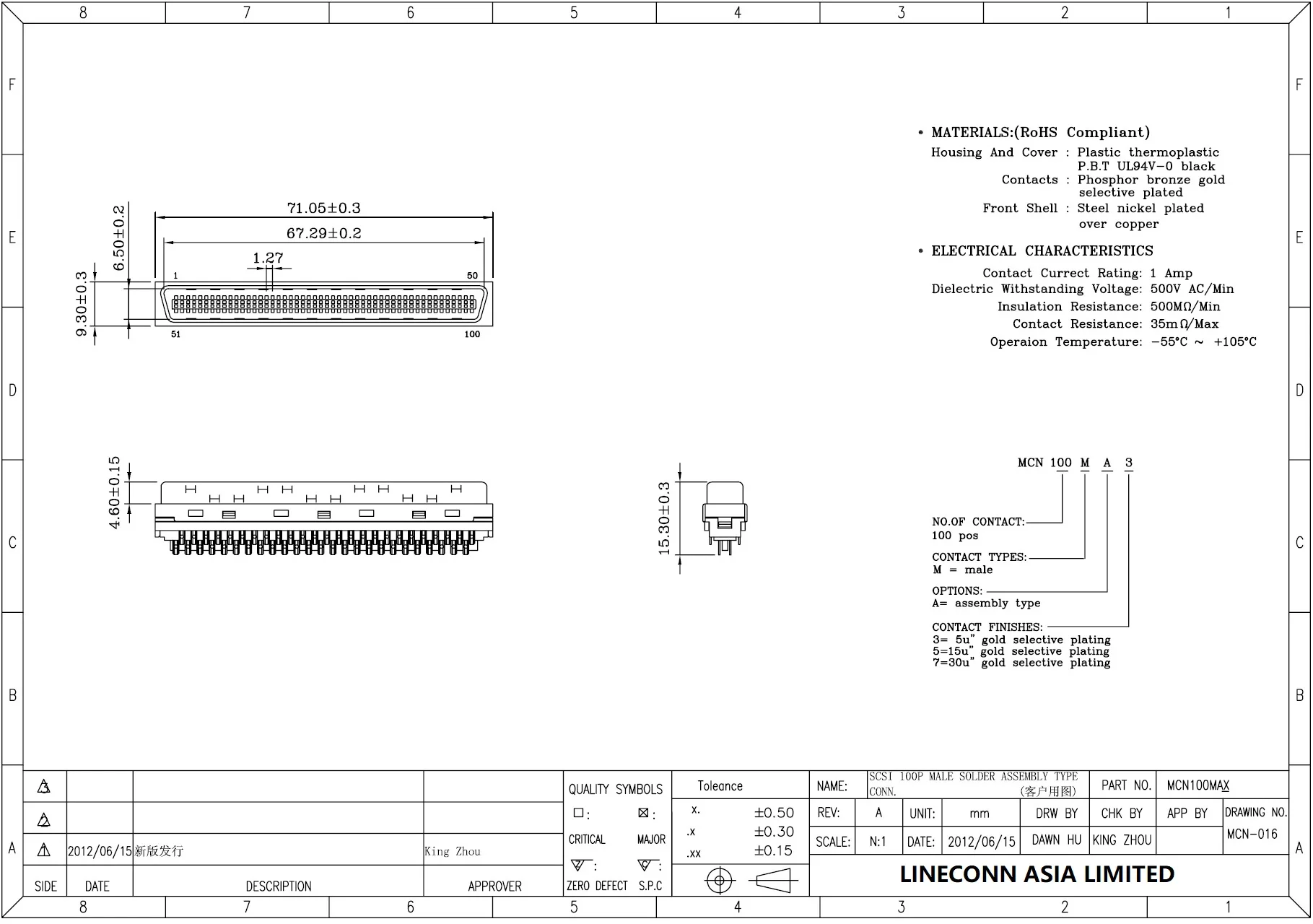 MDR SCSI 100 Pin Connector - Reliable Cable Solution