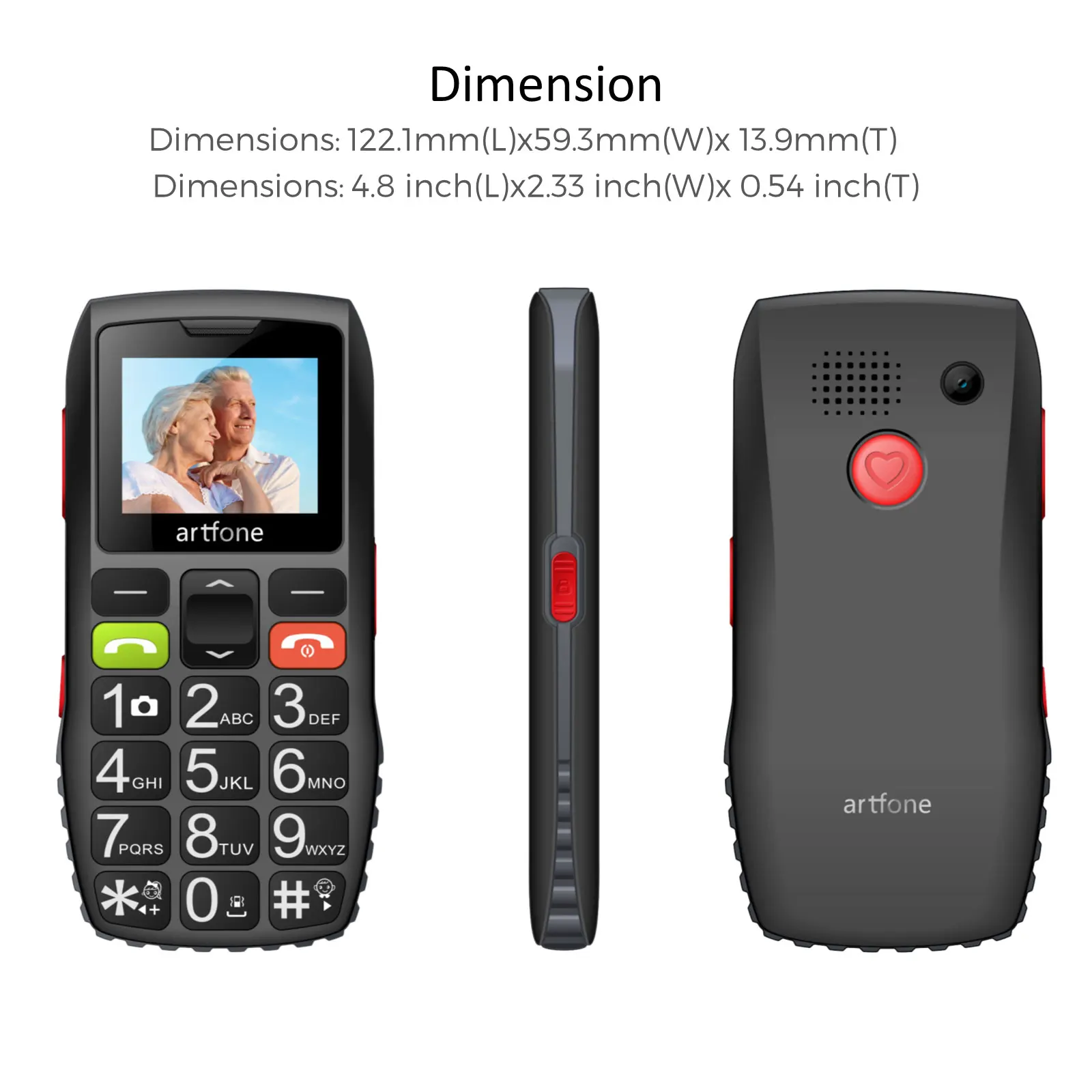 C1 MTK 2G Senior Phone - Dual SIM with SOS Key & Big Font