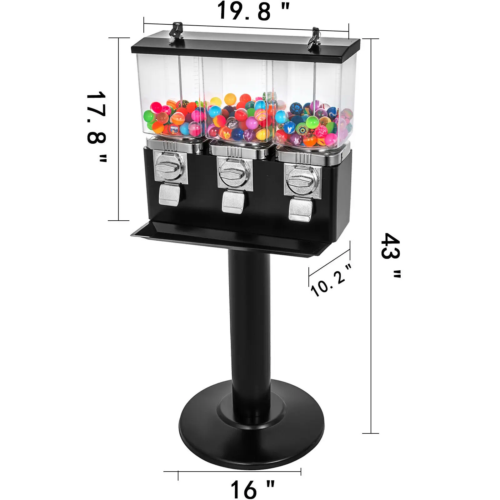 Free Shipping To The Usa Black 3 Head Triple Bulk Sweet Candy Vending ...